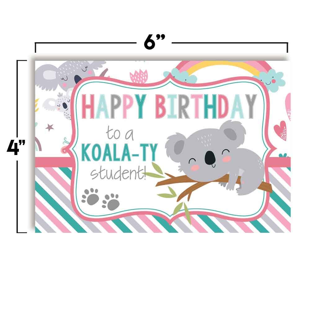 Funny Animal Puns Themed Happy Birthday From Teacher To Student Blank Postcards, 4"x6" Fill In Notecards (6 different designs) by AmandaCreation (30)