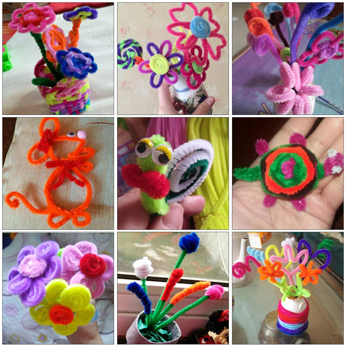 HAO SHENG YI Pipe Cleaners 300 PCS Craft Chenille Stems for DIY Art Creative Crafts Decorations(White)