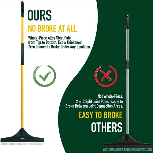 Bulunow Artificial Turf Rake, 55" Long Whole-Piece Pole No Broke Design - Garden Hand Broom Rake for Easy Quick Remove Leaves, Debris, Shrubs, Pet Hairs.. from Turf, Lawn, Synthetic Grass, Carpet