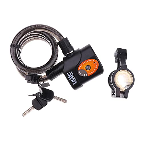 BESSTUUP Bike Alarm Cable Lock with Safety Keys for Cycling MTB