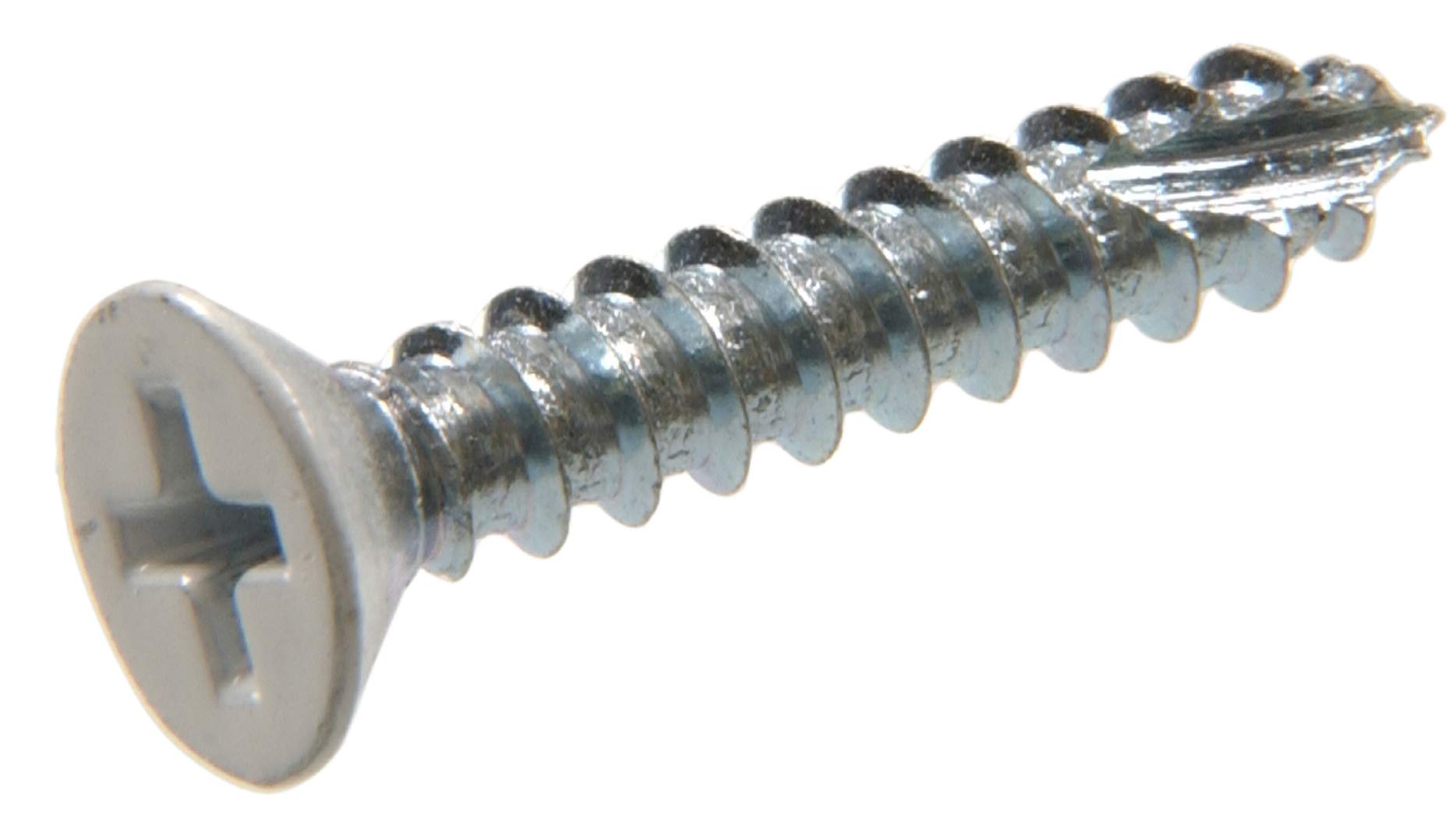 The Hillman Group 45415 9-Inch x 1-Inch Flat Phillips Wood Screw, White, 30-Pack , Zinc