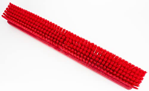 SPARTA 41891EC05 Omni Sweep Plastic Push Broom Head, Heavy Duty, Industrial Broom With Color Code System For Outdoor, Indoor, Garage, Concrete, Patio, Kitchen, Bathroom, 24 Inches, Red