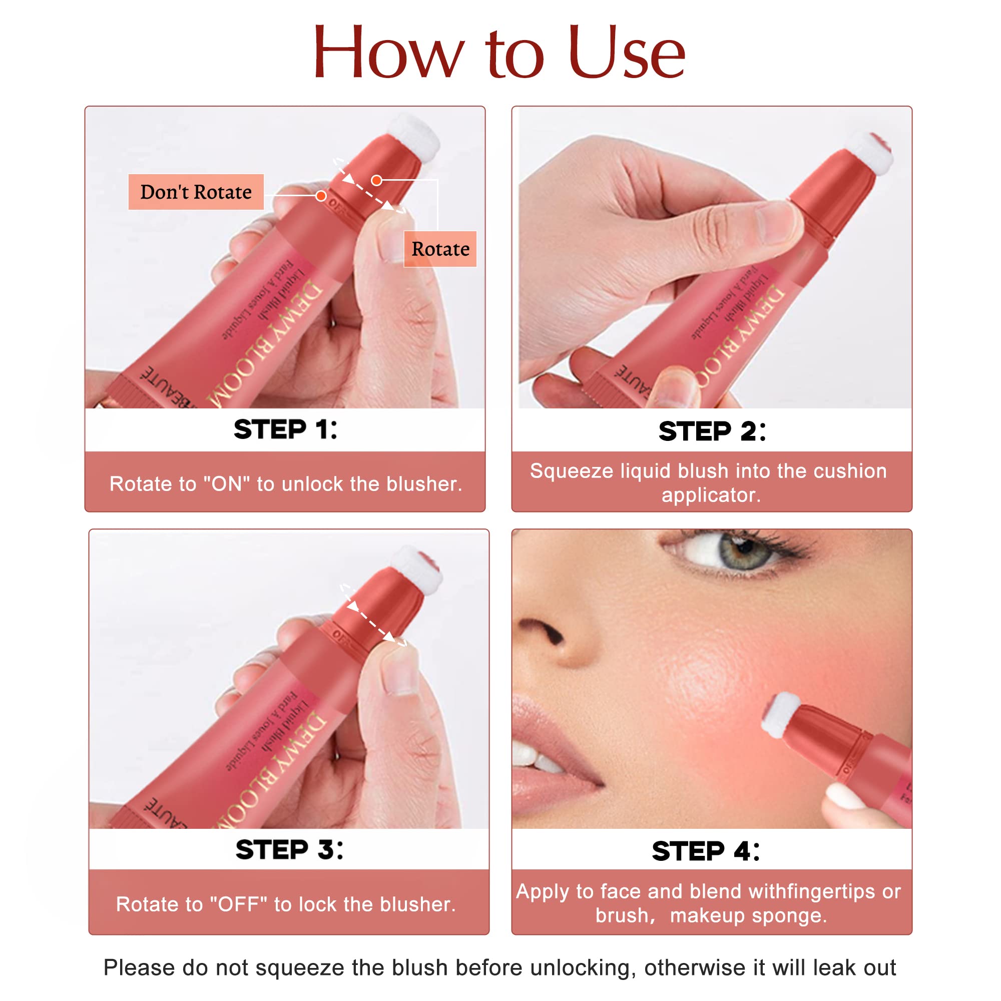 Cilrofelr Makeup Liquid Blush, Blush Beauty Wand, Natural-looking Liquid Blush Wand Dewy Finish, Highly Pigmented, Easily Blendable, Weightless, Long-wearing |#101-Ravishing Soft Pink 0.34fl.oz