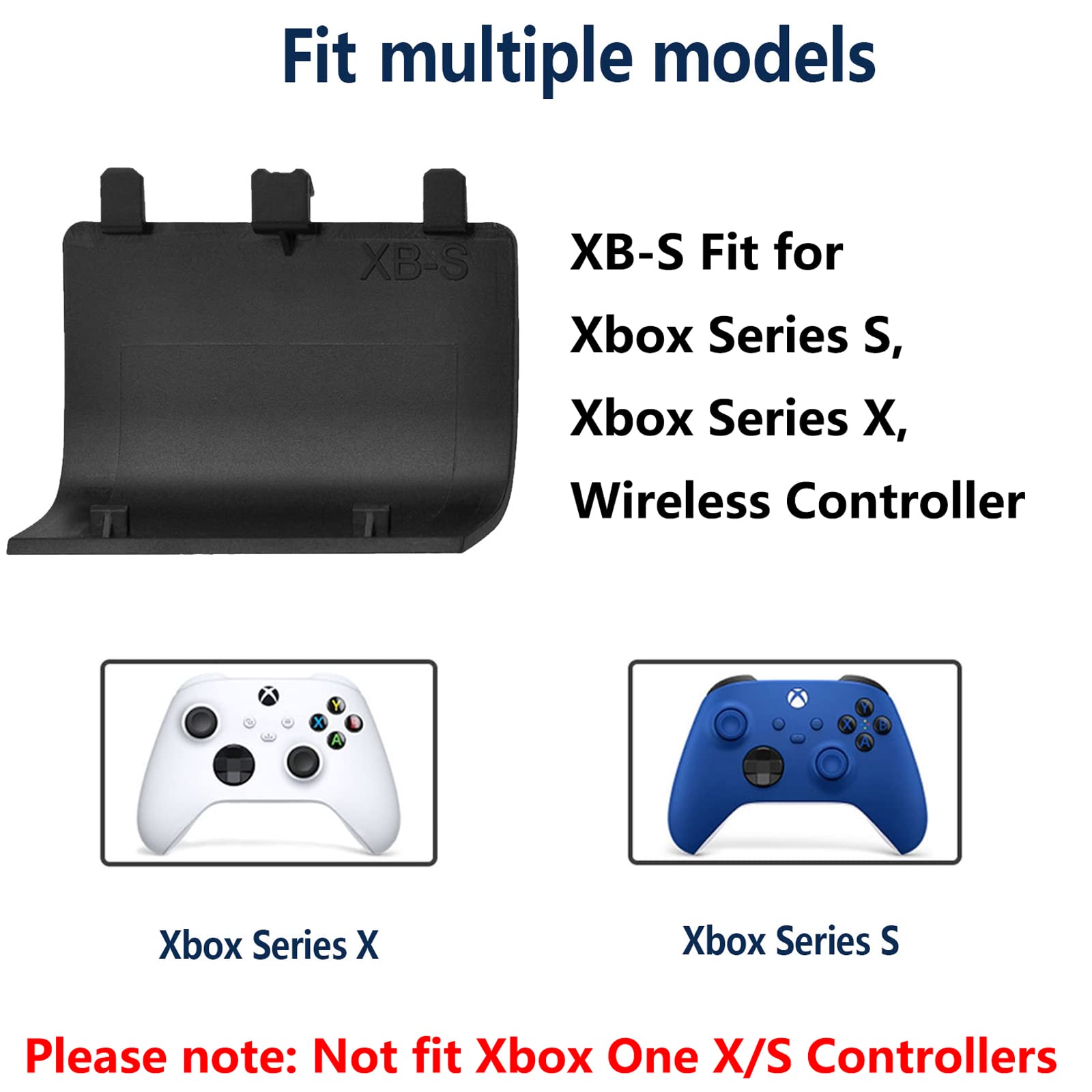 Battery Cover for Xbox Series X, Xbox Series S Controller, 4 Pcs Batteries Caps Shell Repair Part Compatible with Xbox Controller(2 Black&2 White)