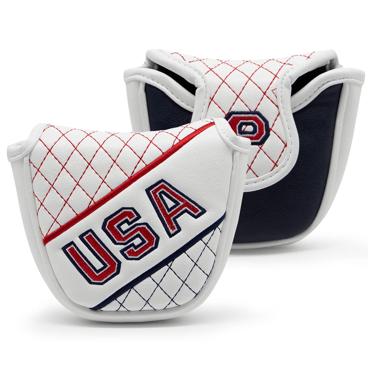 Barudan Golf Mallet Putter Headcover Magnetic Closure - USA - Patriotic Putter Cover Mallet - Synthetic Leather Golf Putter Head Covers Mallet