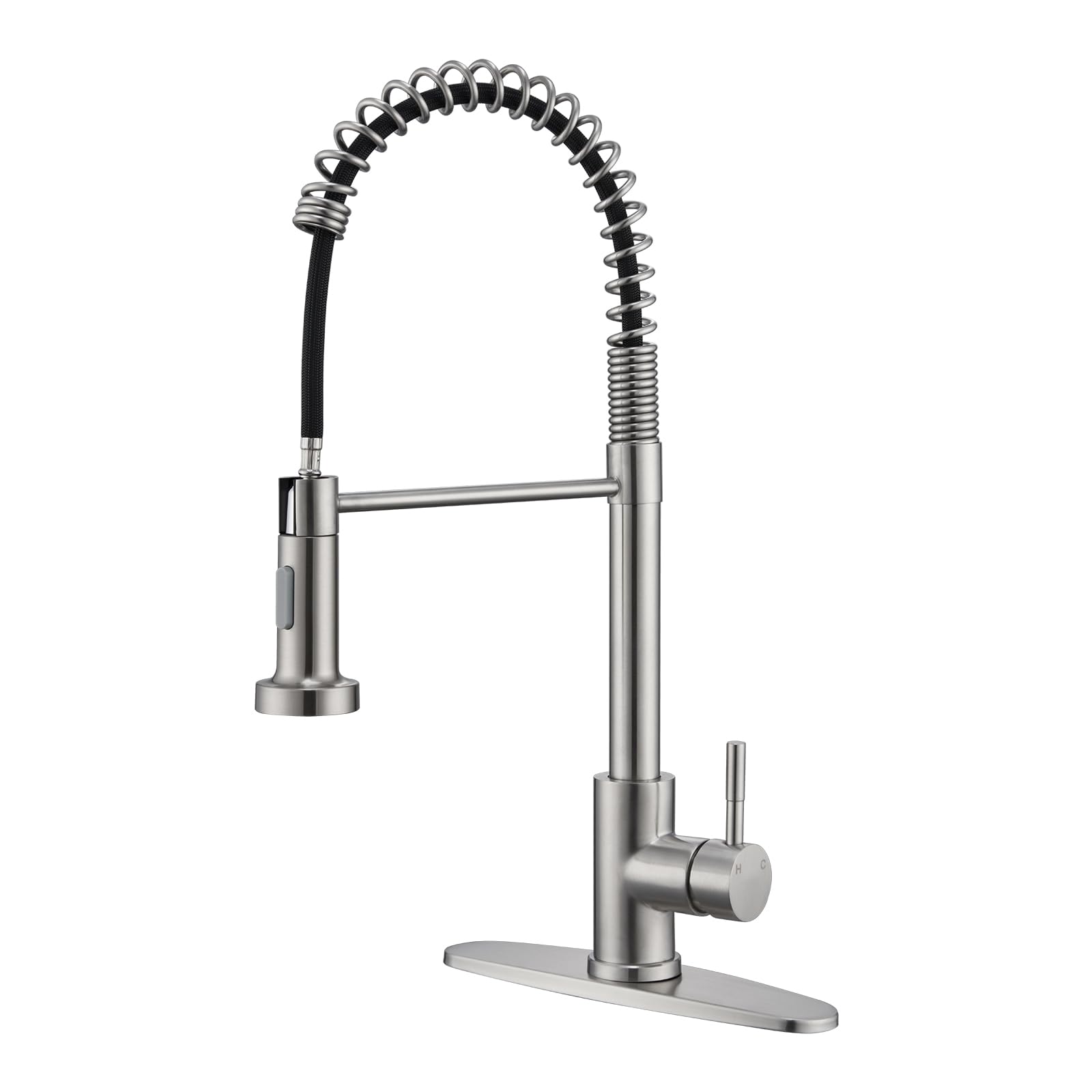 ATPCOLTD Kitchen Sink Faucets, Kitchen faucets with Pull Down Sprayer Stainless Steel Brushed Nickel Single Handle Single Hole Faucet - Sleek and Classic Design for Effortless Kitchen Cleaning
