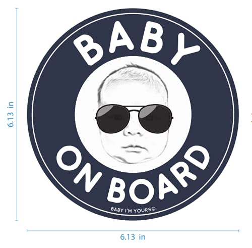 Baby Face Baby on Board Vinyl Car Sticker 2 in a Pack | Promotes Safety |