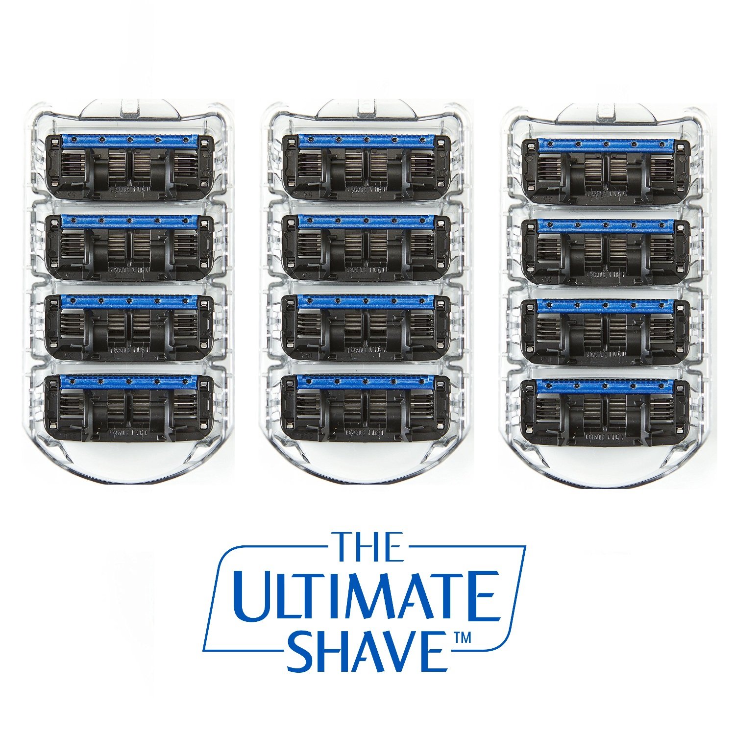 The Ultimate Shave Men's 5-Blade Razor Plus Bulk Pack of 12 Razor Blade Refill Cartridges with a Shaving Razor Handle