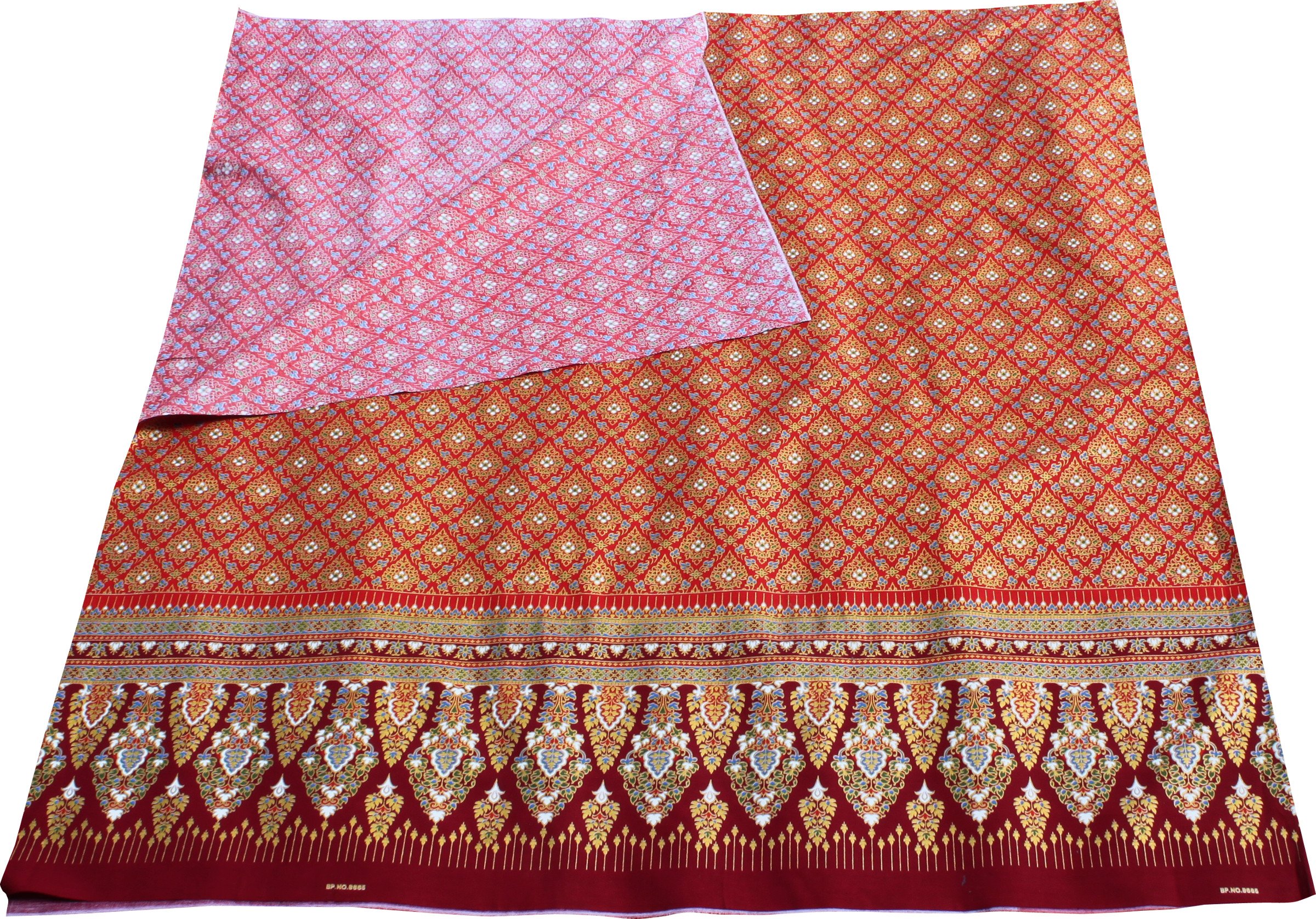 Full Funk Thick Printed Batik Cotton Fabric in Thai Print 70x40 inches, Red