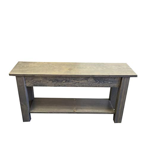 Cape Cod Rustic Farmhouse Bench with Shelf