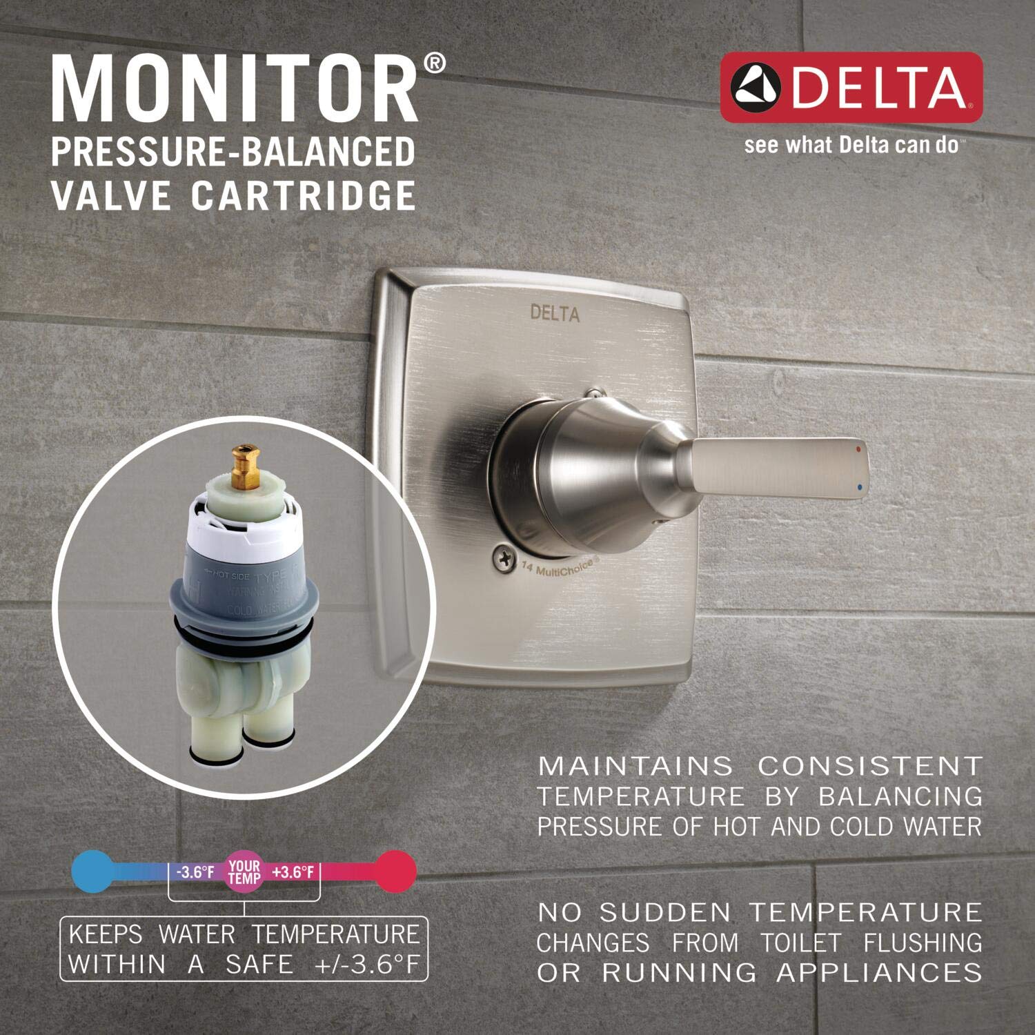 DELTA FAUCET T13422 Classic Tub & Shower, 10.00 x 7.00 x 10.00 inches, Chrome