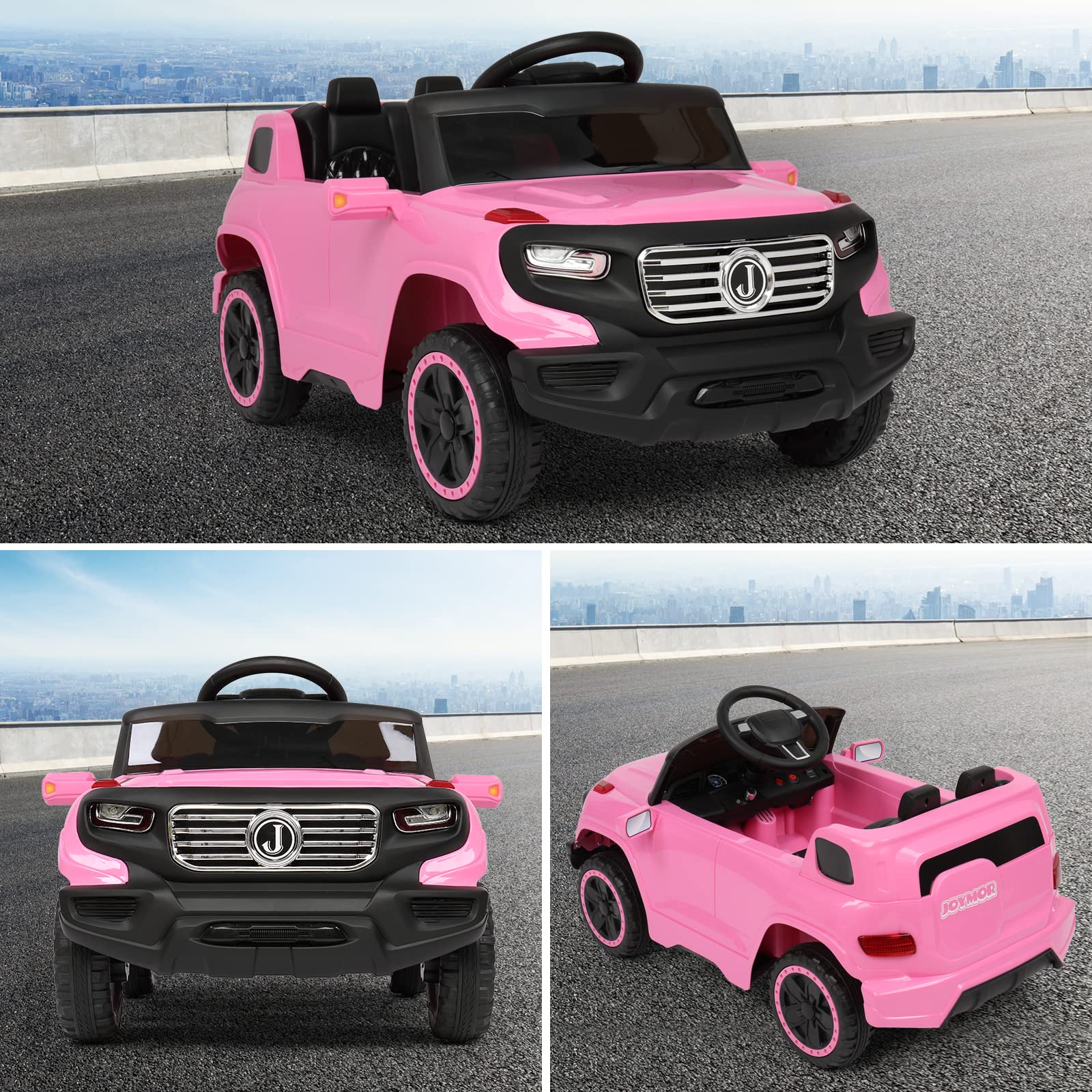 JOYMOR Kids Ride on Toy, Kids Truck 6V Battery Motorized Vehicles, w/Parent Remote Control, Children's Best Toy with 3 Speeds (Pink)