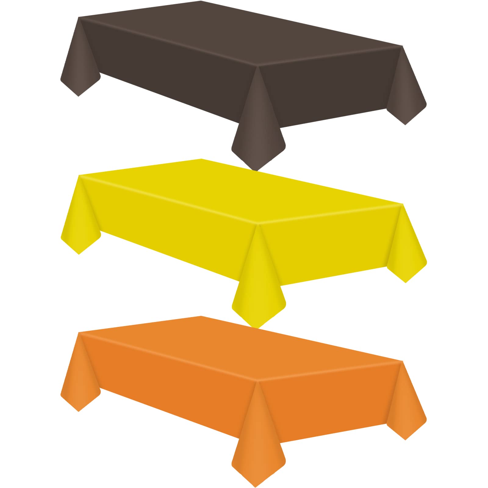 Patelai 12 Pcs Thanksgiving Disposable Plastic Tablecloth Fall Tablecloth for Rectangle Tables Waterproof Table Cover for Thanksgiving Fall Party Decoration, 54 x 108 Inch (Orange,Yellow,Brown)