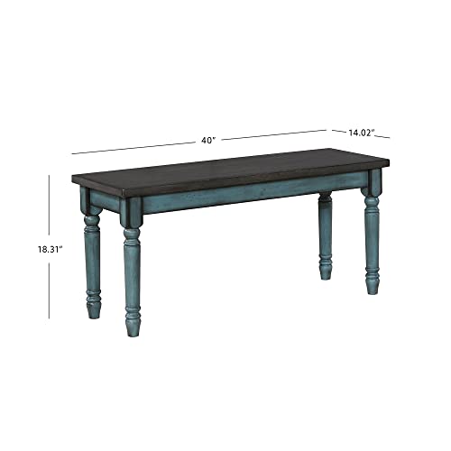 Powell Furniture Willow Dining Bench, Multicolor, 40”W x 14.02”D x 18.31”H