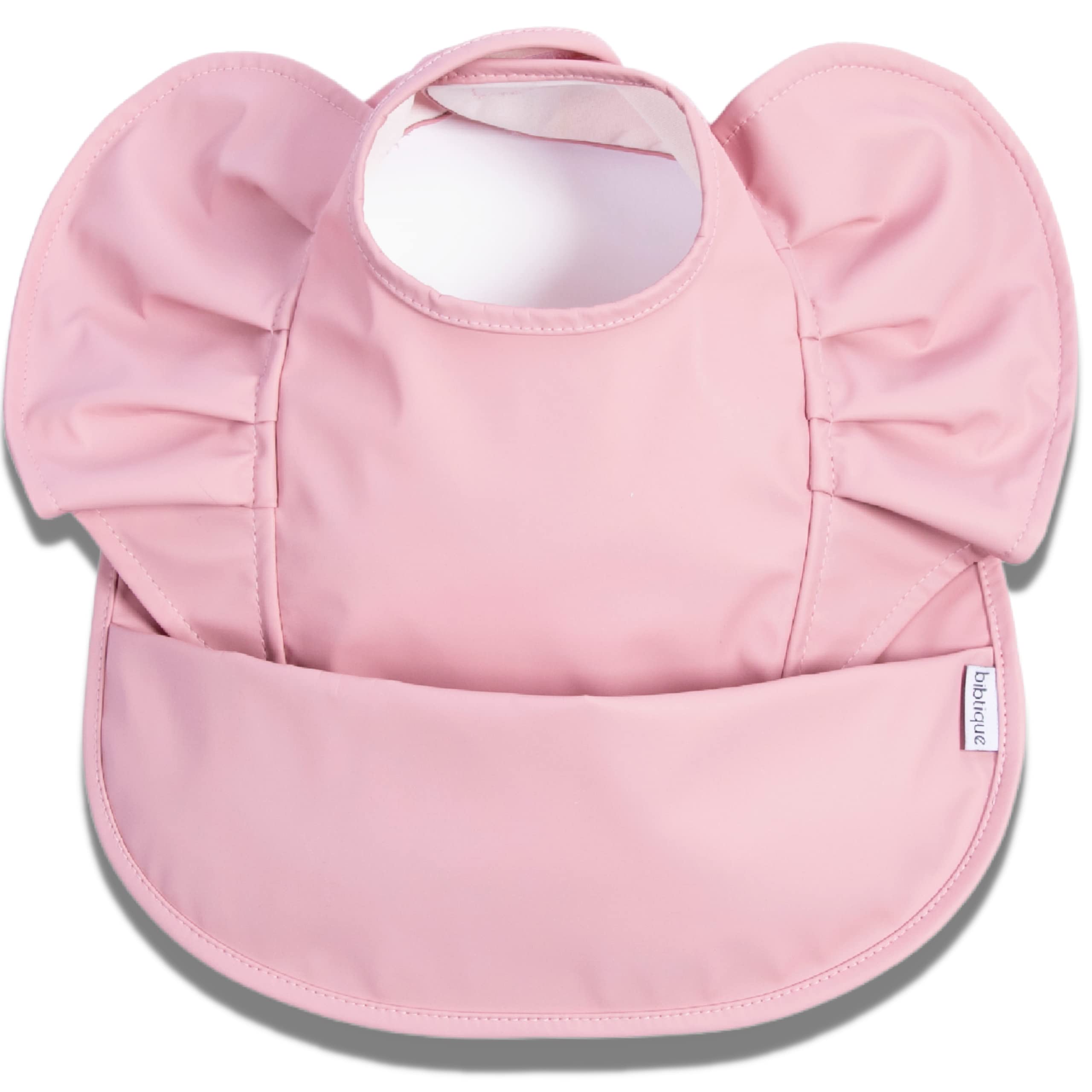 Bibtique Ruffle Smock Bibs For Babies 6-24 Months - Waterproof Food Catcher Bibs With Pocket - Mess Proof Baby Eating Bibs