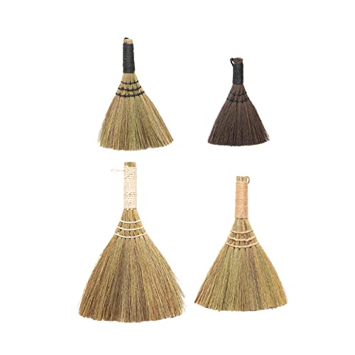 Creative Co-Op Yarn Wrapped Handles, Multi Color Neutrals, Set of 4 Whisk Broom, 4