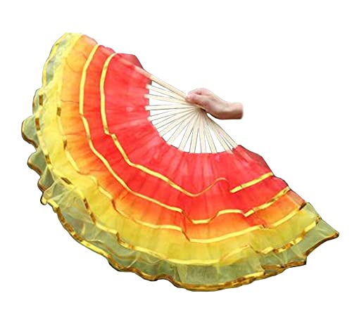 Black Temptation Chinese Folk Dance Fan Short Silk Flutter Fan Folding Silk Fan Veil #03