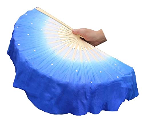 Black Temptation Chinese Folk Dance Fan Short Silk Flutter Fan Folding Silk Fan Veil #15