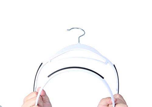 Finnhomy Bar Design Heavy Duty 50 Pack Plastic Hangers, Durable Clothes Hangers with Non-Slip Pads, Great for Shirts, Pants, Scarves, Strong Enough for Coat, White