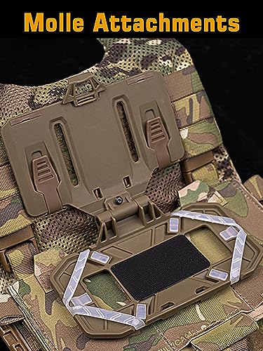 EralcNa Tactical Plate Carrier Vest Attachments, Universal Phone Chest Mount for Screen Size 6.1"-6.7" (tan)