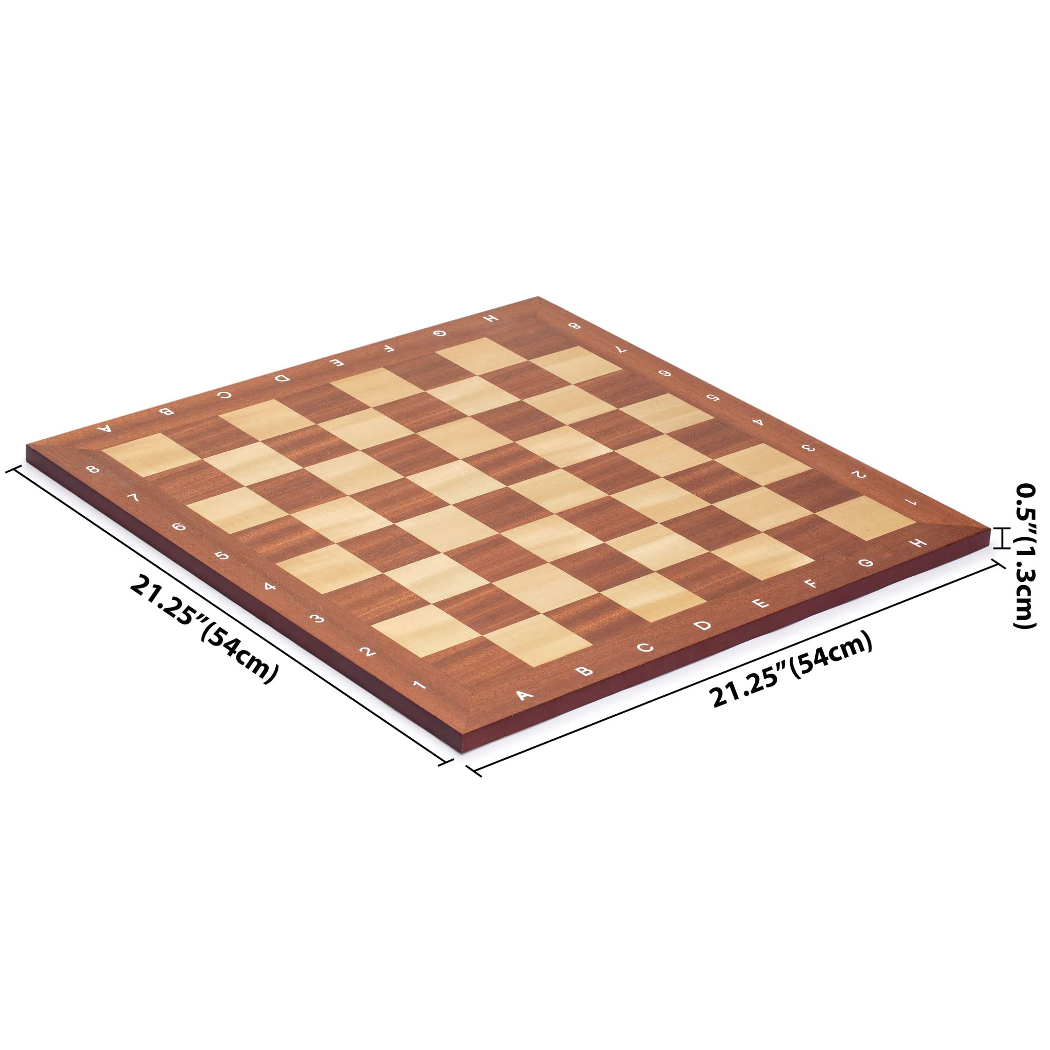Husaria Professional Staunton Tournament Chess Board, No. 6, 21.3 Inches - Made