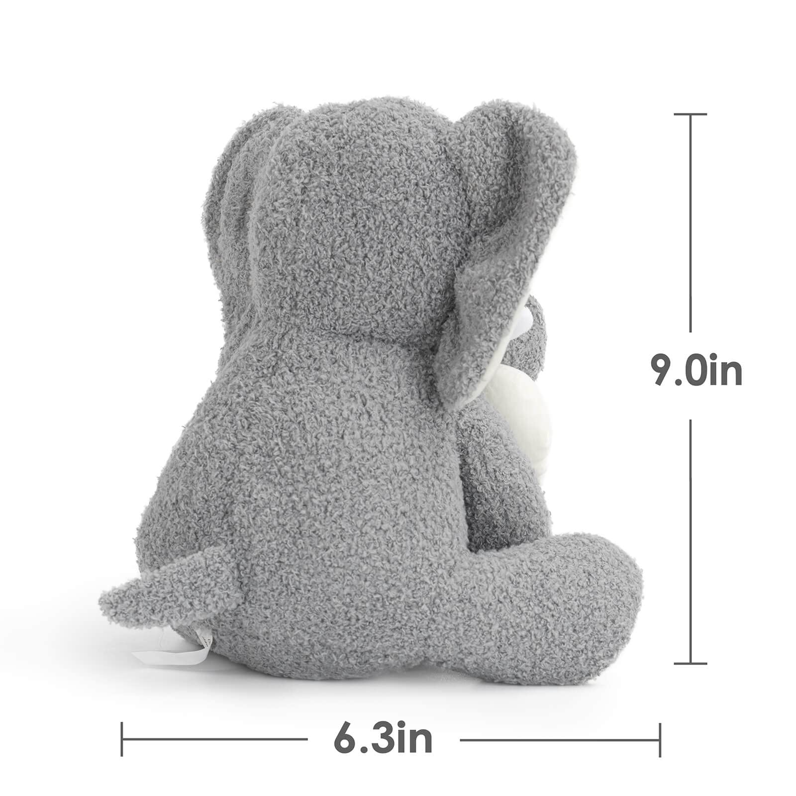 MODIFYI Plush Toys, Gift Toy, Huggable Elephant Stuffed Animal Toy, Hugging A Heart-Shaped Toy, Soft and Lovely Plush Puppy, Washable, Suitable for Newborns, Toddlers, Kids, Multi, Grey, 9"