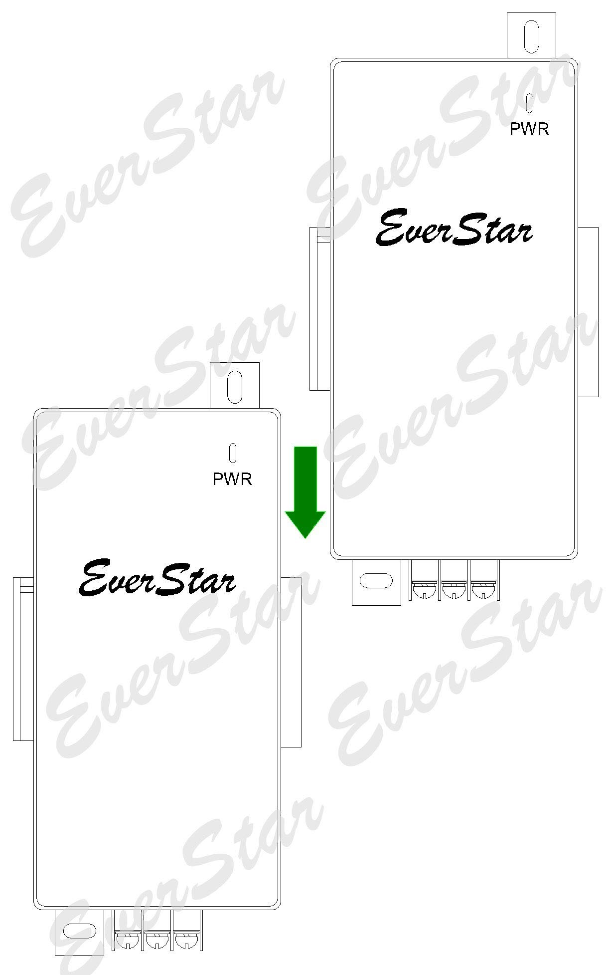 EverStar iPoE-24W24G2DW Gigabit | 9-36V DC in | 24V/1A 24W DC PoE Out | Passive Mode B Solar PoE Injector for Loco5AC,NS- EdgeRouterX,UniFi AC Lite,RP-5AC-G2, Force180/200/300 | Black