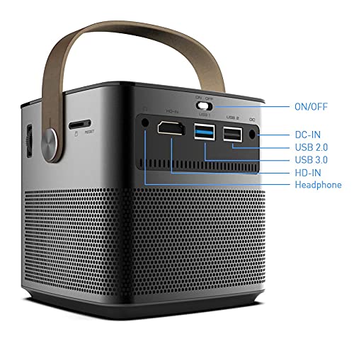 CXDTBH Support 4K 3D Home Theater Projector 1080p Video Game Proyector Beamer with 12000 mAh Battery
