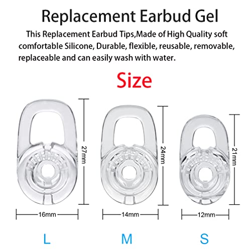 Earbud Tips Silicone Ear Tips & Ear Hook Replacement Earbud Tips 12 Pcs Replacement Ear Hooks And 6pcs Large Replacement Eargel Compatible With Plantronics M70 M165 M1100 M100 M55 M28 M25 Voyager Edge