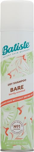 Batiste Dry Shampoo, Bare Fragrance, Refresh Hair and Absorb Oil Between Washes, Waterless Shampoo for Added Hair Texture and Body, Dry Shampoo Bottle 6.35 Oz(Pack of 1)