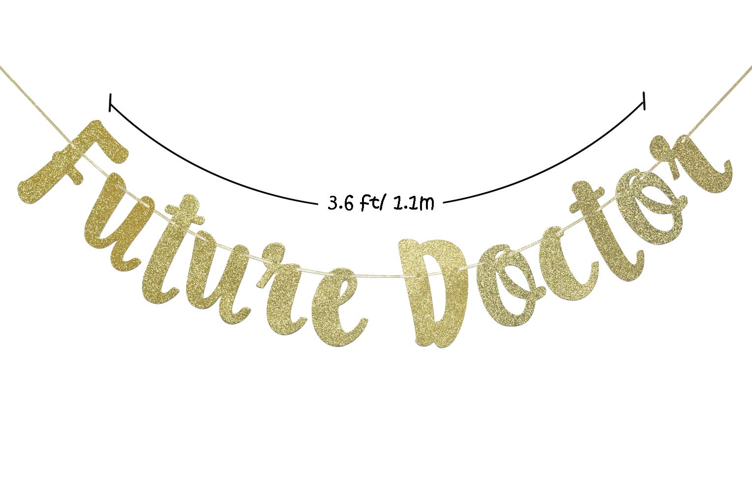 Future Doctor Glitter Gold Banner, Medical Student Banner, Doctor Graduation Party Decorations(Gold)