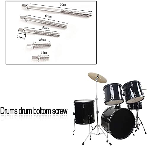Jiayouy Drum Set Parts Hardware Pack 64pcs Tension Rods(15mm-90mm) Bass Drum Porthole Protector Cymbal Felts Hi-Hat Clutch Washer Sleeves and Base Wing Nuts Cymbal Replacement Accessories