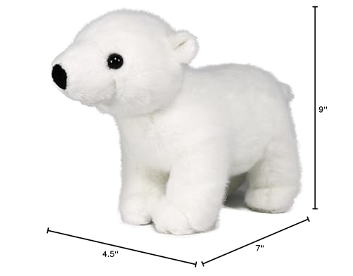 Ice King Bear Lifelike Baby Polar Bear Stuffed Animal - Plush Toy - 9 Inches Length