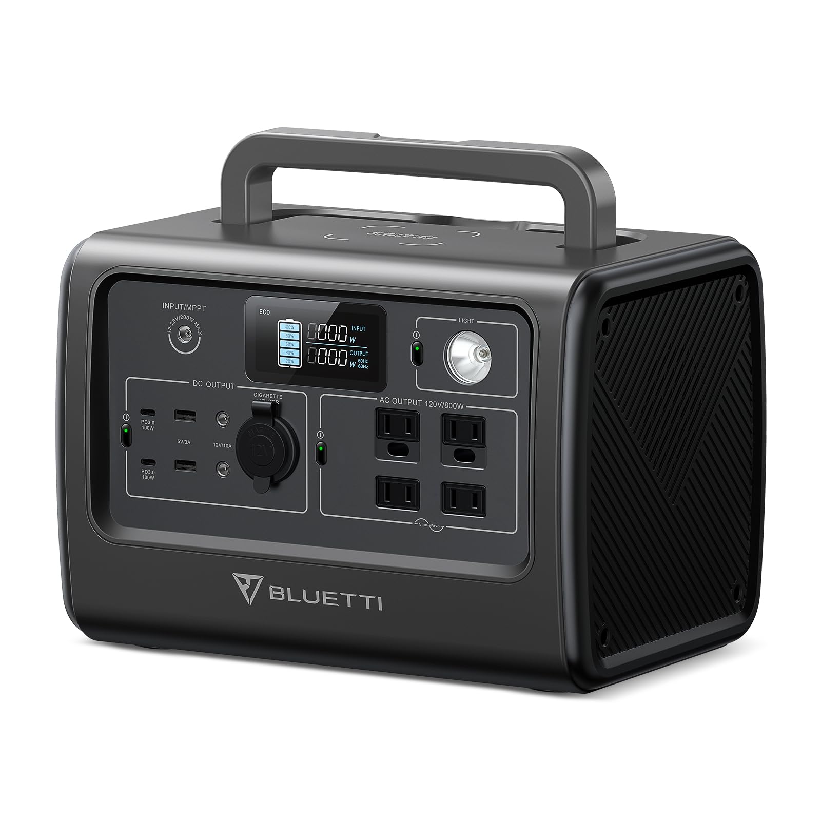 BLUETTI EB70 Portable Power Station, 716Wh LiFePO4 Battery Backup w/ 4 800W AC Outlets (1,400W Peak), 15W Wireless Charger, Solar Generator for Camping, Road Trip, Power Outage (Solar Panel Optional)