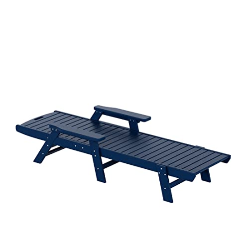 WestinTrends Malibu Poly Reclining Chaise Lounge Navy Blue