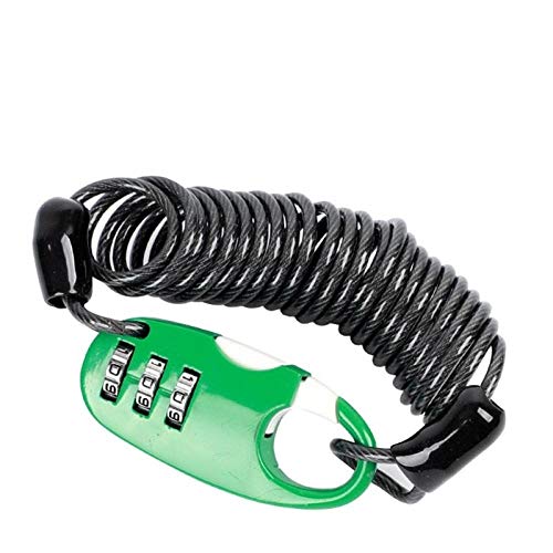 Bicycle Lock Bicycle Lock Anti-Theft Mini Helmet Lock Motorcycle Cycling Scooter Combination Password Safety Cable Lock-White Lock Bike Lock (Color : White) (Color : Green Lock)