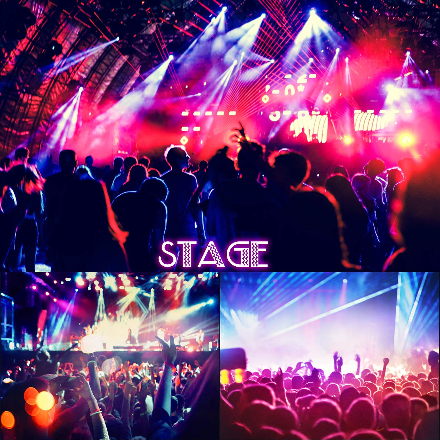 BSYUN DJ Lights RGBW LED 2nd Version Moving Head Stage Lights Sound Activated Disco Lights Compatible with DMX-512 Controller for Wedding Dance Birthday Event Party
