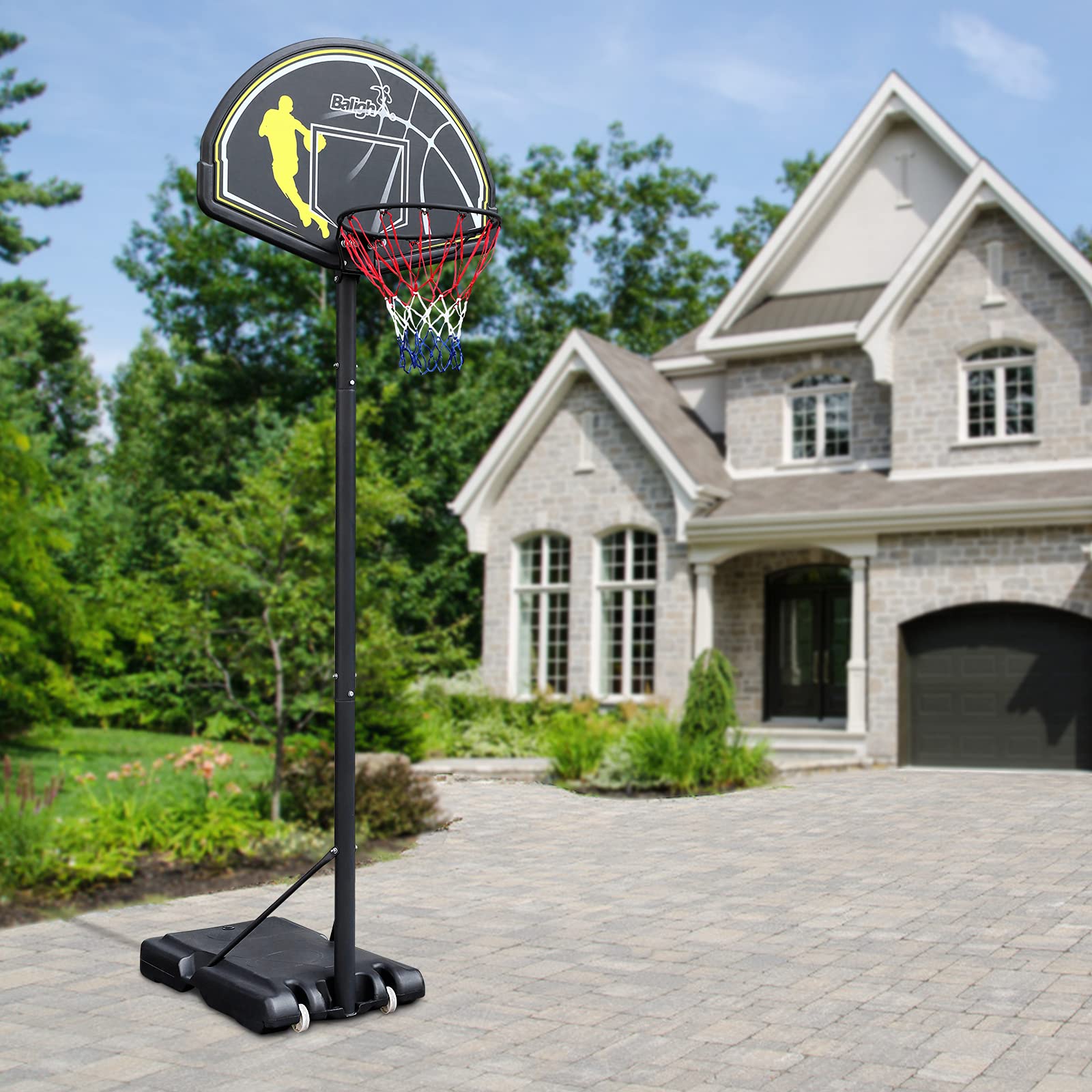 Basketball Hoop Outdoor,44" Protable Basketball System,7.5 to 10 ft High Adjustable,for Outdoor Sport