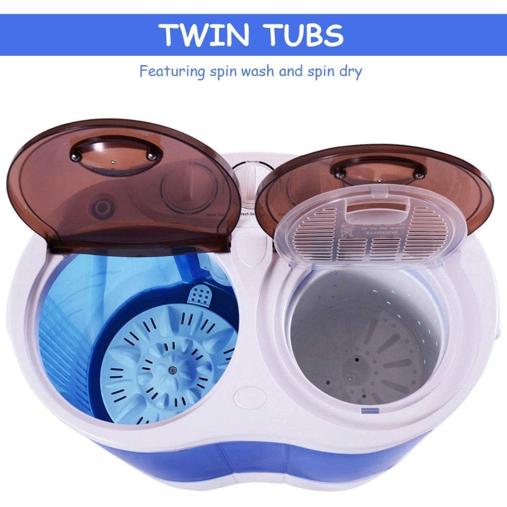 BHVXW Portable Compact Twin Tub Mini Washing Machine Condos Motor Homes RV's Camping Compact Size Washing Machine