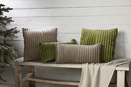 Mud Pie Taupe Velvet Pillows, 11" x 22", Lumbar 78 Count