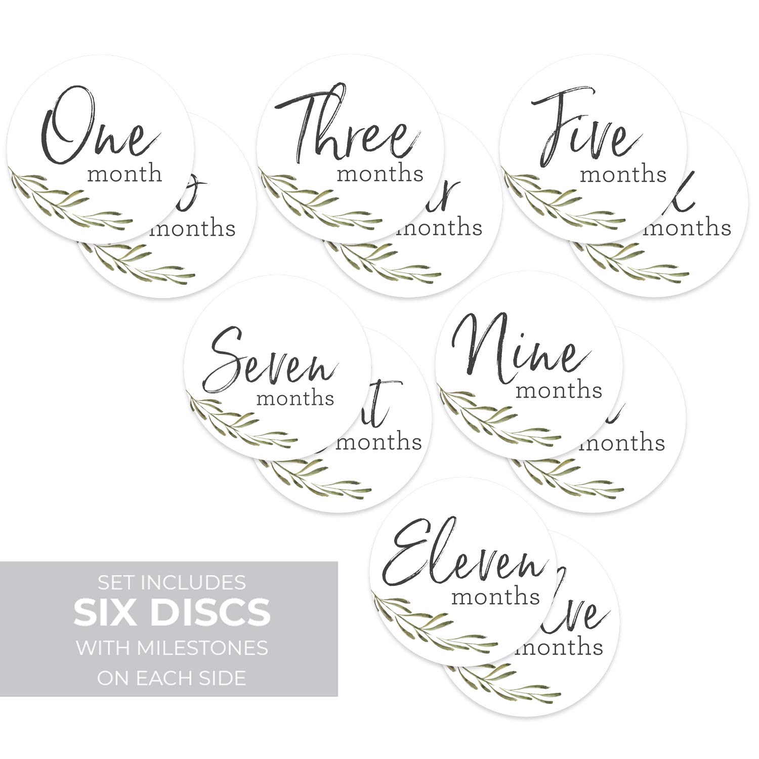 Baby Milestone Signs/Greenery Monthly Milestones/Botanical Infant Photo Prop