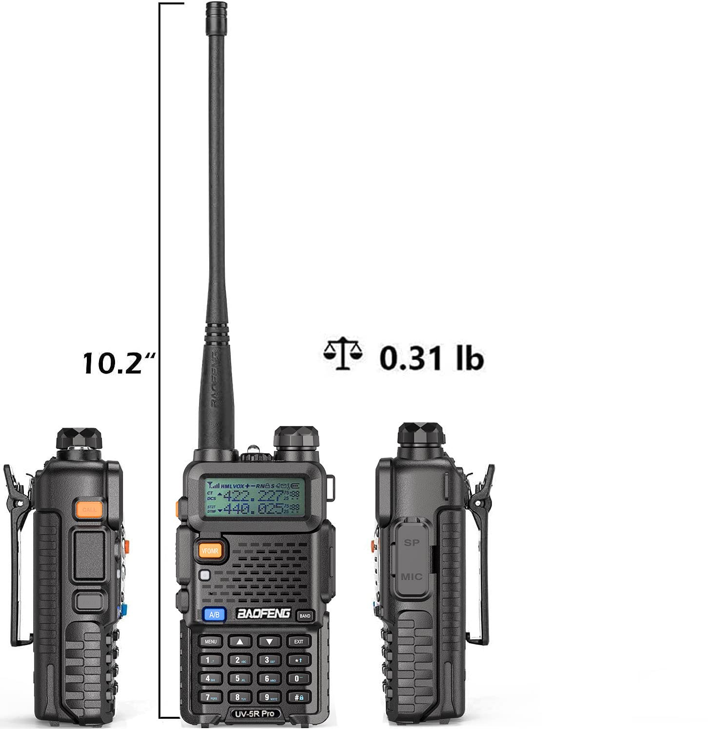 Baofeng UV-5RPro 8W 2Pack Ham Radio Two Way Radio More Radio Case One Programming Cable
