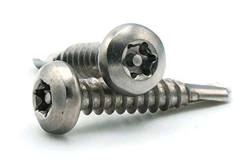 Torx w/Pin Tamper Proof Security Pan Self Driller TEK-3 Screw 410 Stainless Steel - #10 x 3/4 (T-25) Qty-100