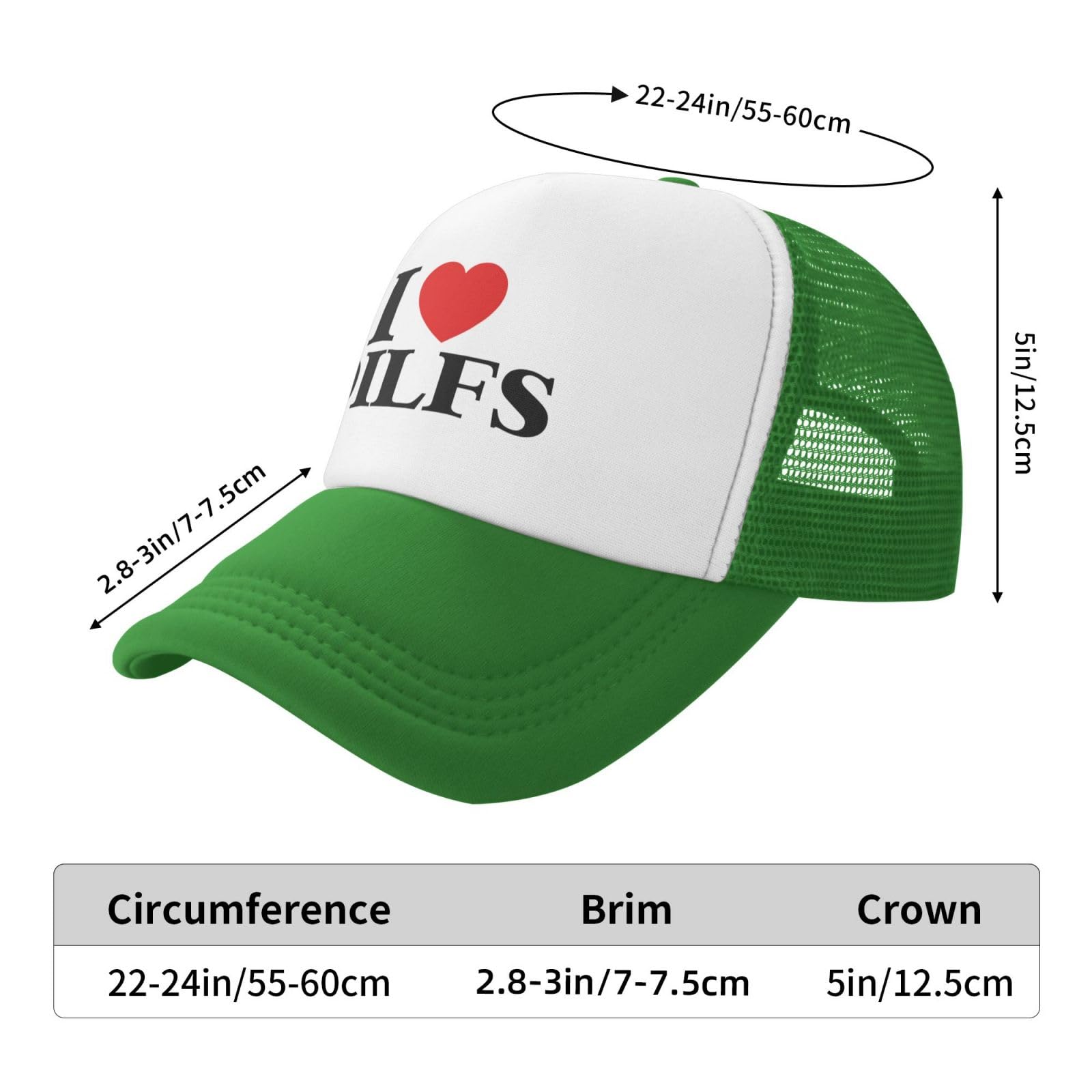 Trucker Hat Sports Baseball Cap Casual Adjustable Size Hip-Hop Unisex Green