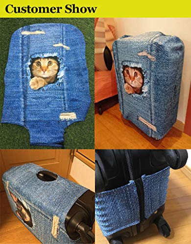 Dremagia Purple Butterfly Luggage Cover Anti-scratch Baggage Suitcase Protector Fits 26-29 Inch Luggage