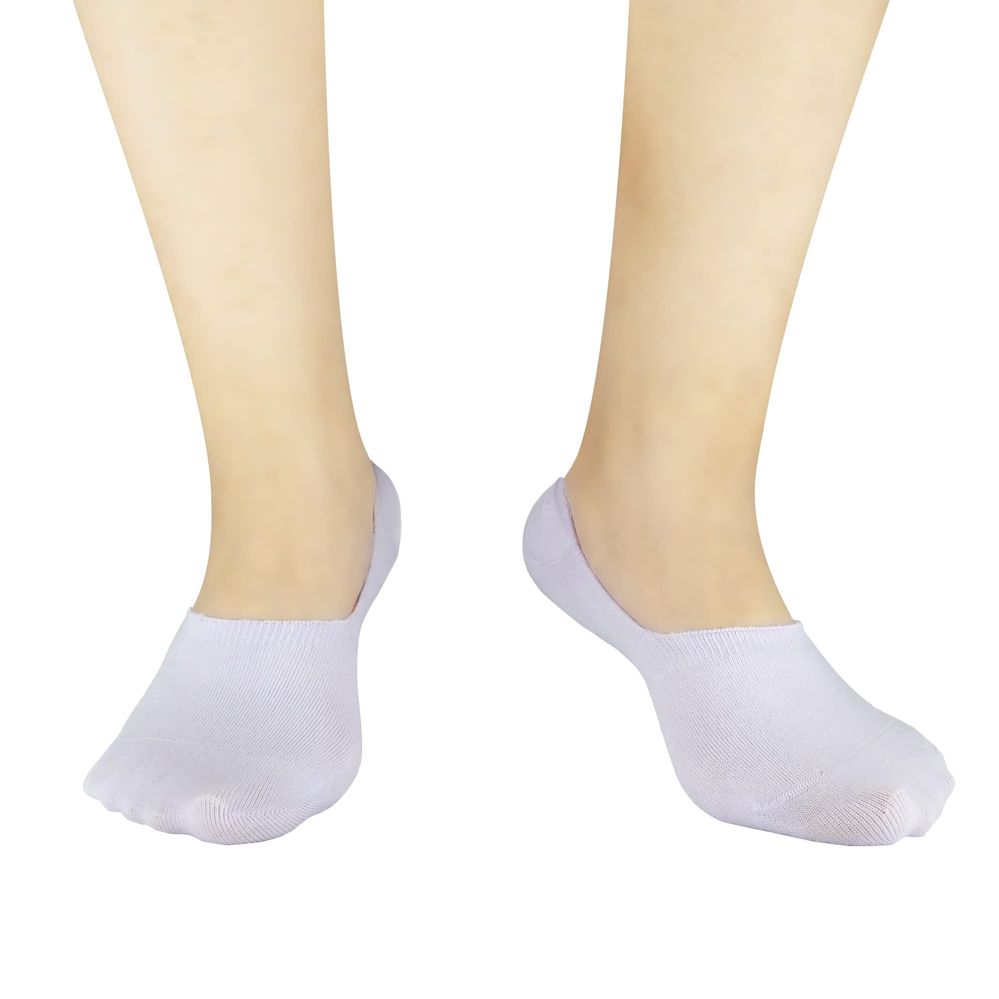 Bauvale Women's 6-Pack Mixed Anti Slip Odor Resistant Seamless Thin No Show Invisible Socks,Size 4-9