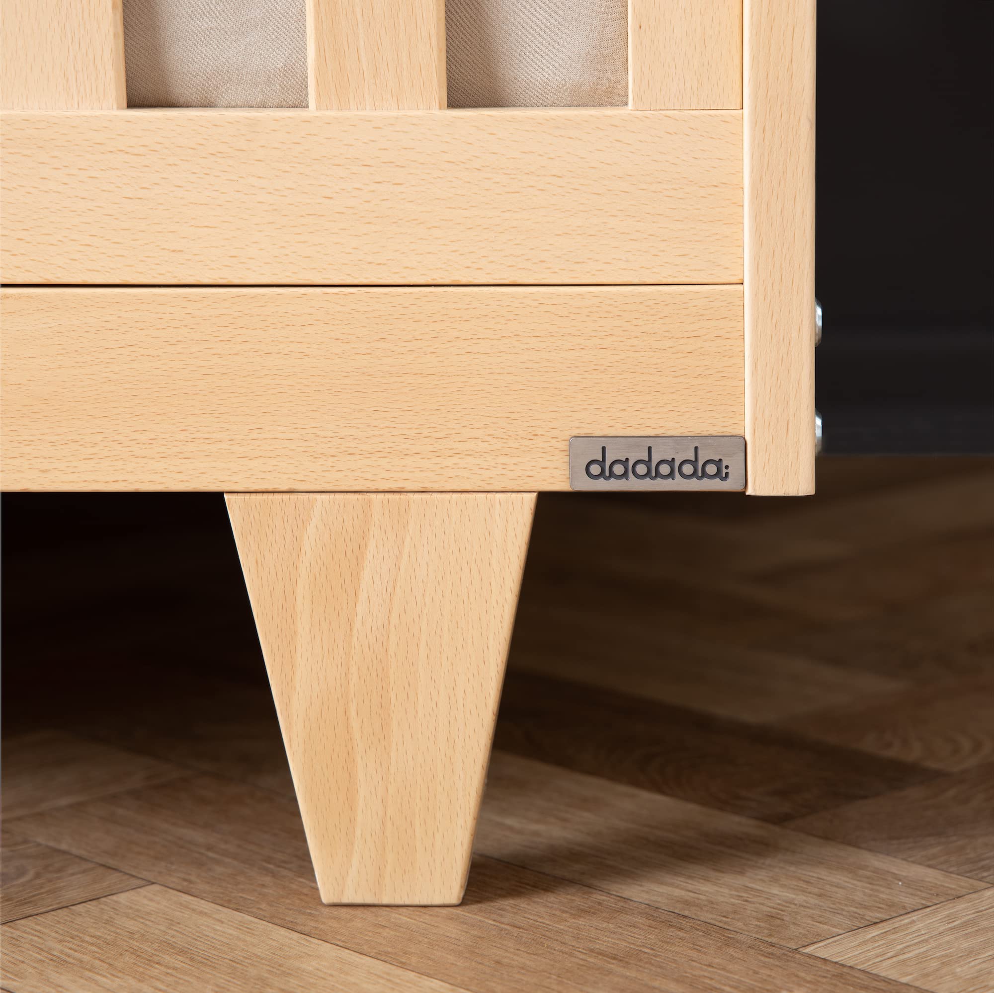 dadada Baby’s 3-in-1 Cambridge Convertible Crib with Toddler Bed Rail - Newborn Essentials Baby Bed Fits Standard Crib Mattress - Adjustable Bed Base (Natural)