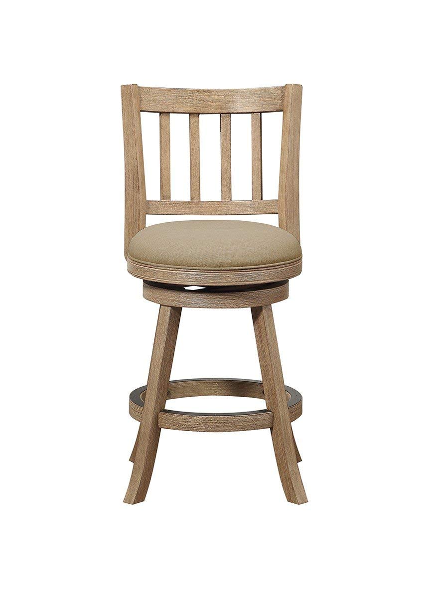 Boraam Sheldon Counter Height Stool, 24-Inch, 1-Pack, Driftwood Wire-Brush and Oatmeal