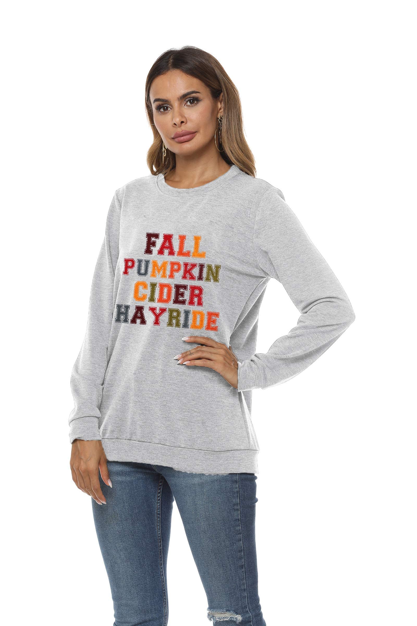 BLANCHES It's Just A Bunch of Hocus Pocus T-Shirt Women Sweatshirt Halloween Sanderson Sisters Long Sleeve Pullover Tops Gray