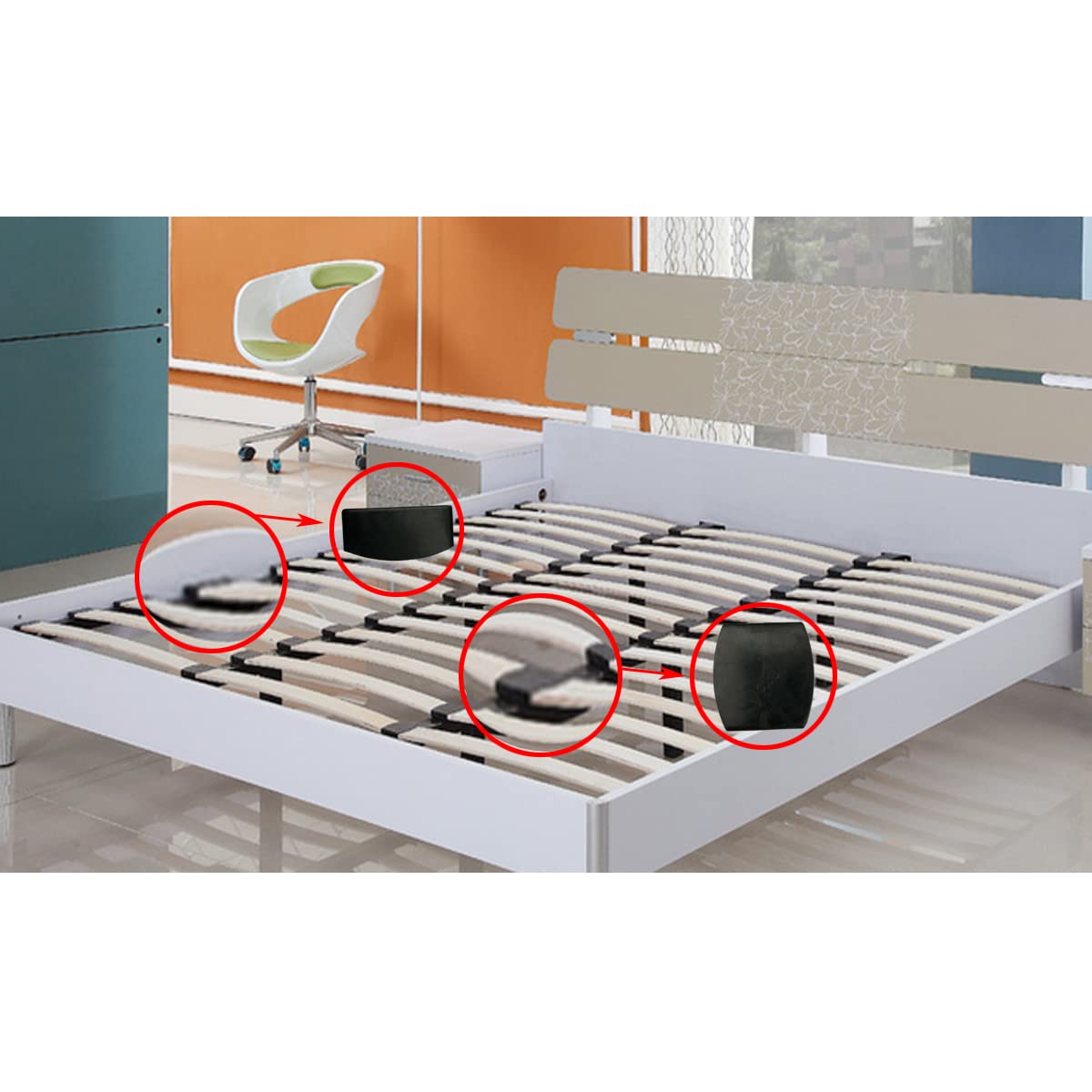 BMIROAMDFE 50 Pieces Bed Slat Holders Slat Centre Caps Side Slat End Bracket Cover Replacement for Wooden Frames